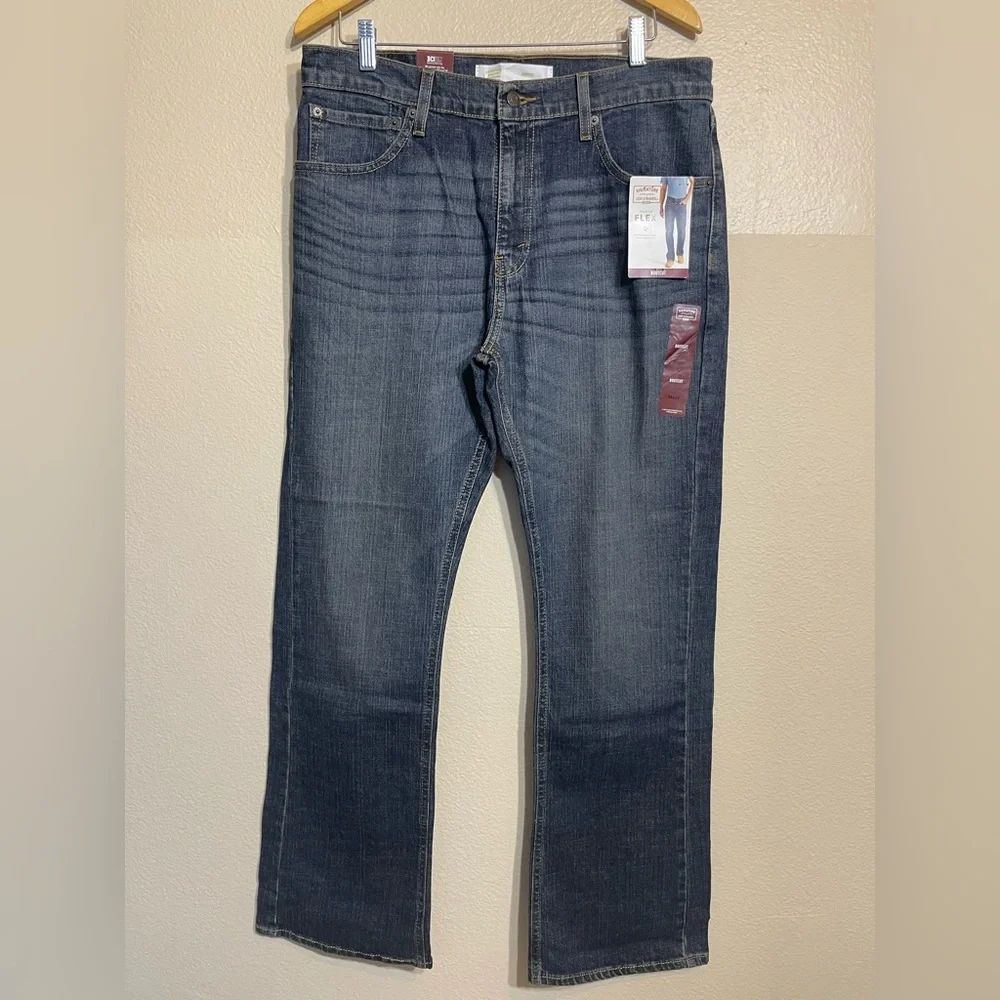 Levi's men’s Signature premium Flex Bootcut Dark Blue… - Gem